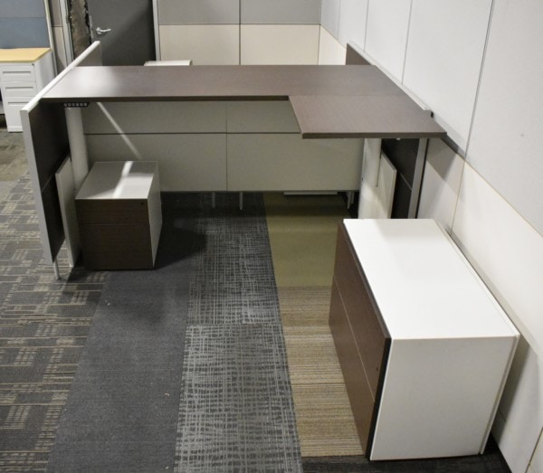 UniFor L-Shape Height Adjustable Workstations - MVP Modular Systems